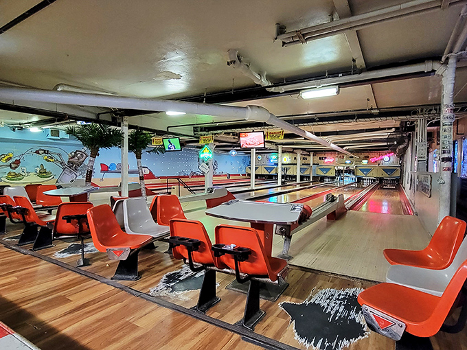 Who said you can't have your burger and bowl too? The Nook's bowling alley adds a whole new dimension to "strike while the iron is hot!"