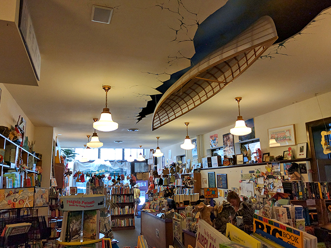 Look up! That's not a crack in the ceiling, it's a portal to another world. Or maybe it's just some very creative interior design. Either way, we're intrigued!