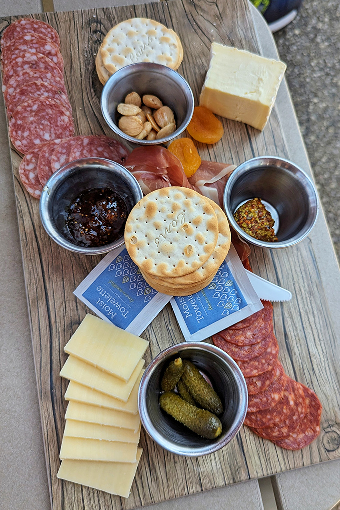 A feast for the eyes (and stomach): This charcuterie board is a work of art that would make Picasso jealous.