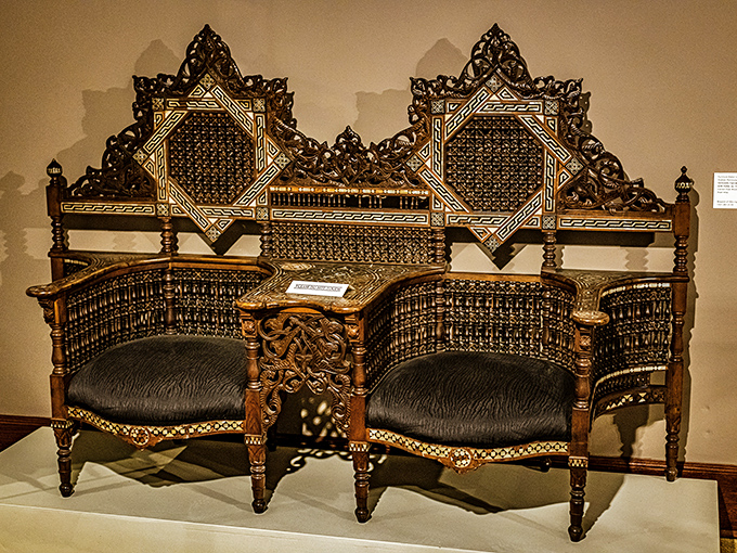 This isn't just a couch, it's a time machine with cushions. One sit, and you're transported to a world of parasols and pocket watches.