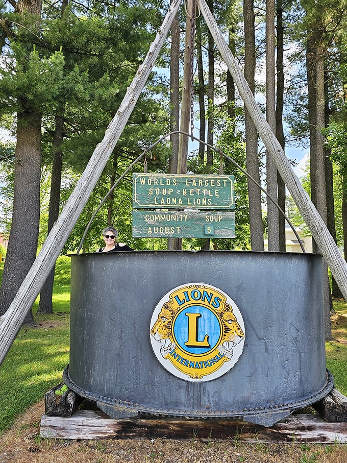 Lions and soup and bears, oh my! This emblem adds a touch of international flair to Laona's homegrown attraction.