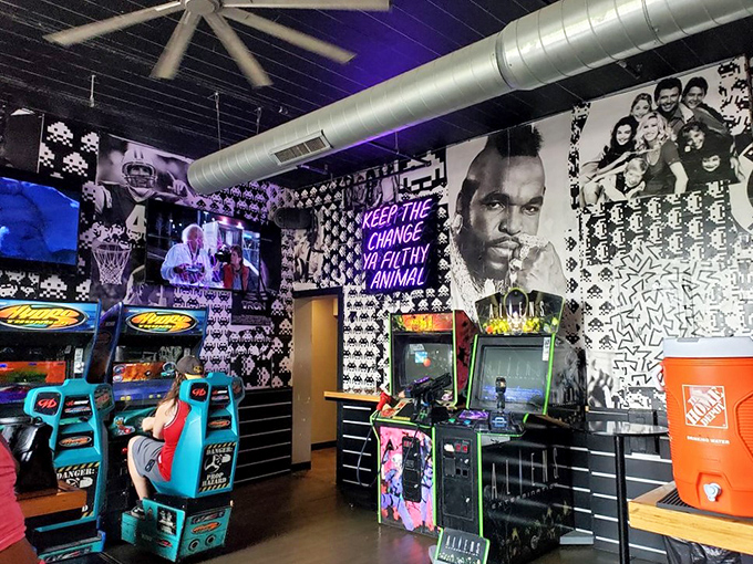 From Donkey Kong to Street Fighter, this wall of games is like a greatest hits album for your thumbs. Just remember to stretch those digits!