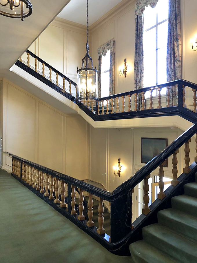 This grand staircase isn't just for walking &ndash; it's for making dramatic entrances worthy of a period drama.