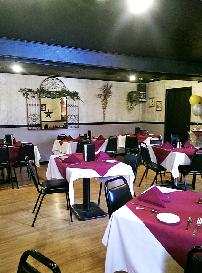 Dine like it's 1959! The retro charm of this dining room will transport you back to a time when dinner was an event and calories didn't exist.