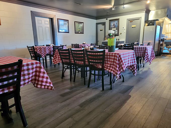 Simple, cozy, and focused on what matters &ndash; the food. This dining room feels like a warm hug from your favorite aunt.