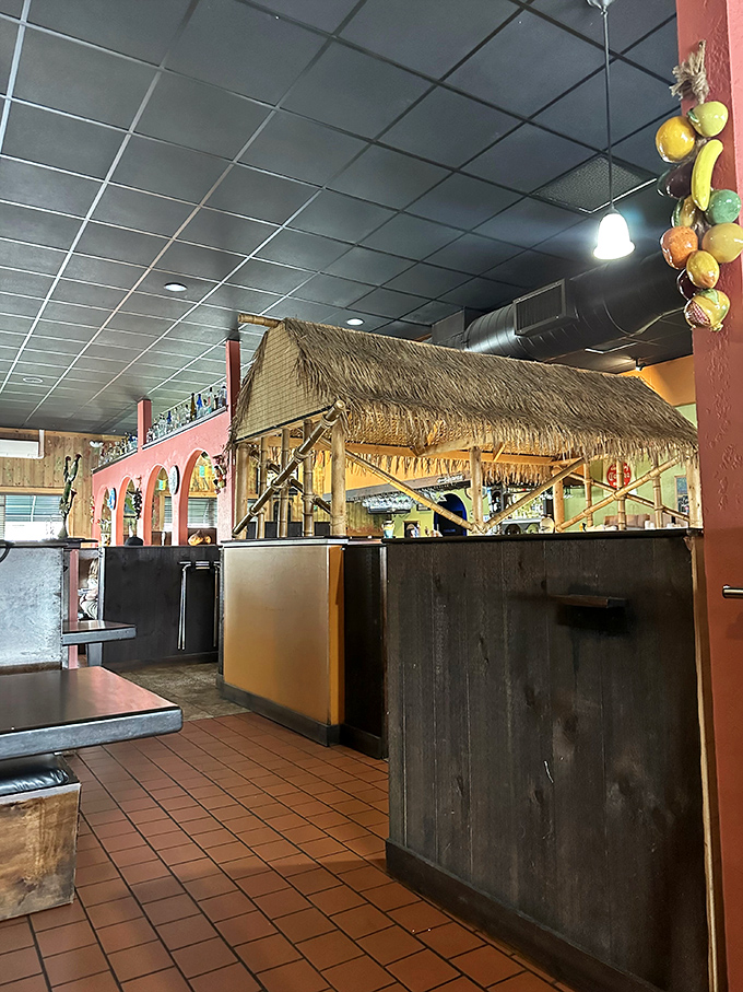 Tiki hut meets taco stand! Miguel's bar area is like a vacation for your senses, no passport required.