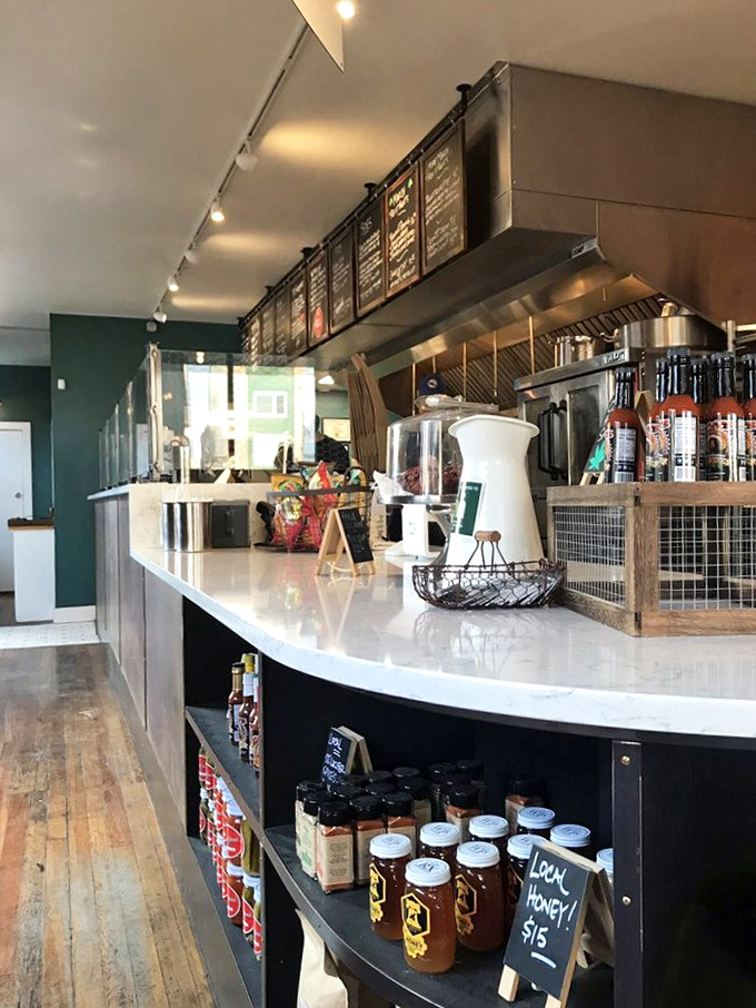 Where the magic happens! This sleek counter is like mission control for your taste buds, launching flavor rockets straight to your mouth.