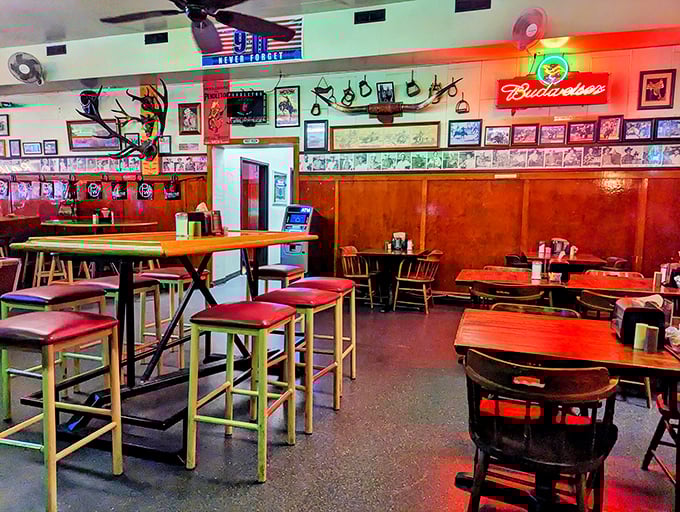 Welcome to the land of neon signs and endless coffee refills. It's like "Happy Days" meets "Cheers" in here!