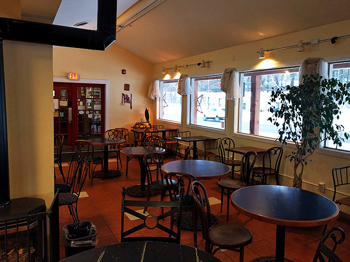 A cozy nook that feels like a warm hug! This inviting space is perfect for lingering over coffee and plotting world domination&hellip; or just your next meal.