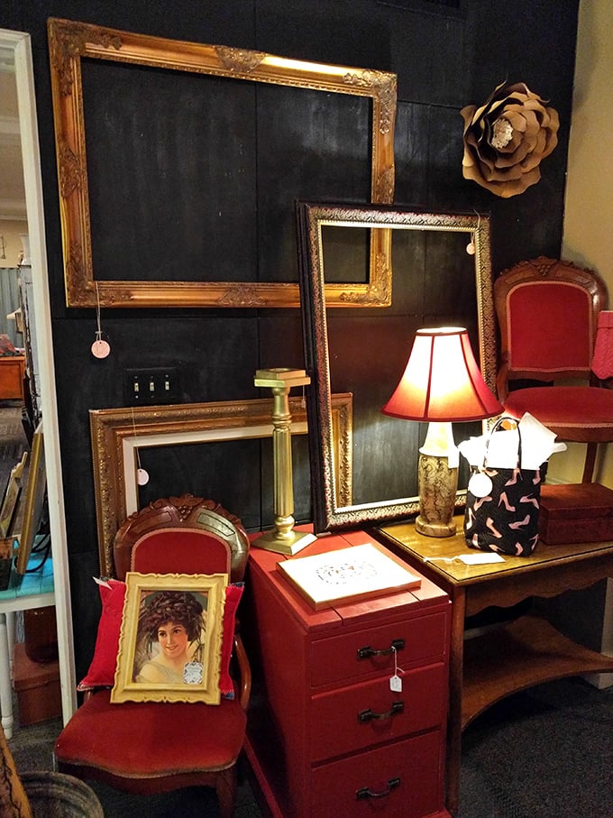 Illuminating finds at every turn! This lamp-laden corner is bright with possibilities, from art deco sconces to mid-century marvels. Thomas Edison would be proud.