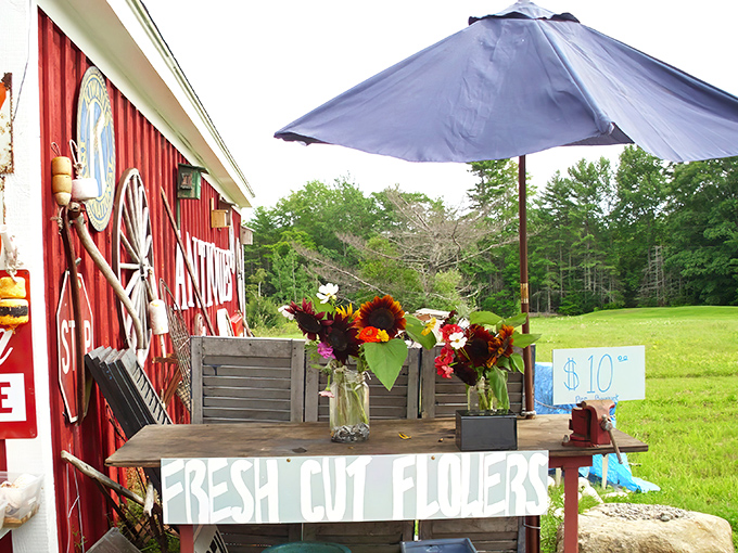 Who says antiques can't be fresh? This charming flower stand proves that new life can bloom amidst the old.