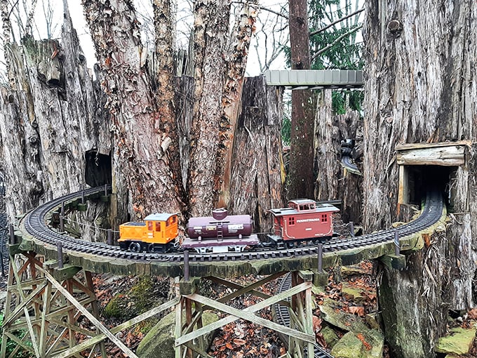 "All aboard the imagination express! This miniature train set proves that you're never too old for a little make-believe."
