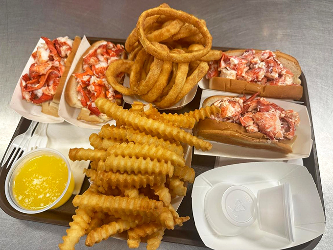 Rings of joy and rolls of delight! KP's onion rings and lobster rolls are a match made in seafood heaven.
