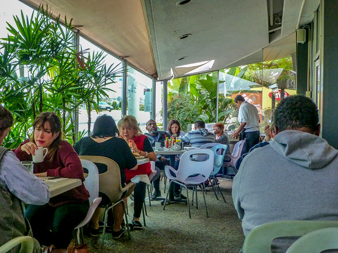 Al fresco dining, Pann's style! Enjoy your meal with a side of people-watching and a generous helping of California sunshine. Just don't let your pancakes fly away in the breeze!
