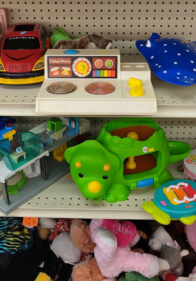 Toy Story comes to life in this nostalgic nook! From Fisher-Price to forgotten franchises, every shelf is a trip down memory lane.