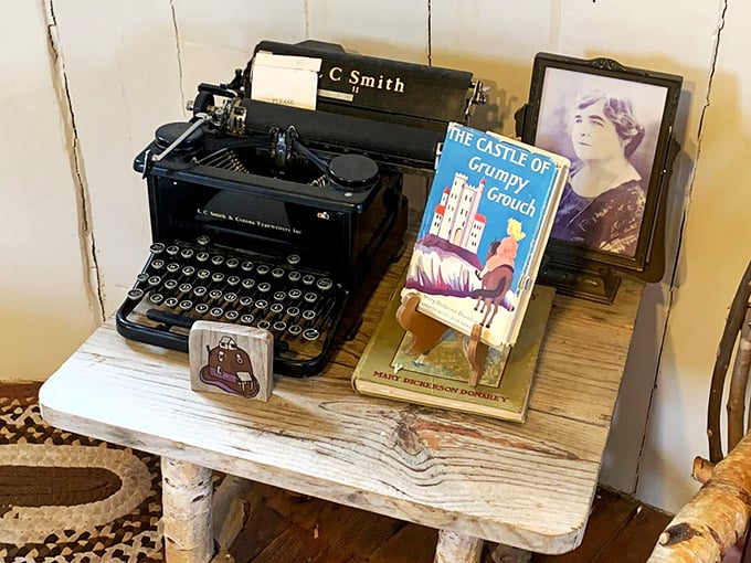 Typing up a storm in Pickle Paradise! This vintage typewriter might just inspire you to write the next great American novel... about pickles, of course.
