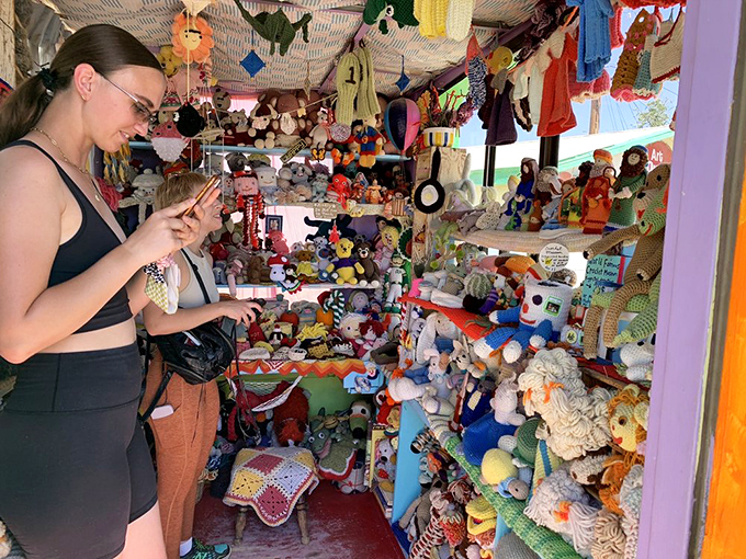 "Is this heaven?" "No, it's the Crochet Museum." Visitors marvel at the yarn-tastic wonderland, proving that joy can indeed be found in the simplest of threads.