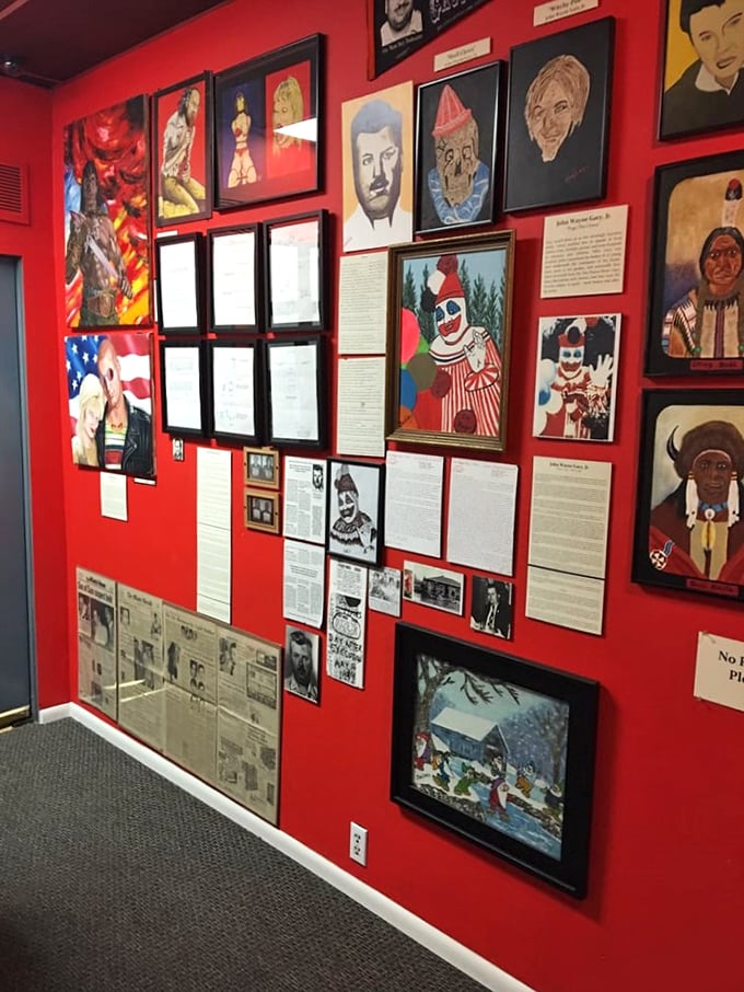 Red alert! This wall's got more character than a Stephen King novel. It's screaming "photo op" louder than it's screaming... well, you know.