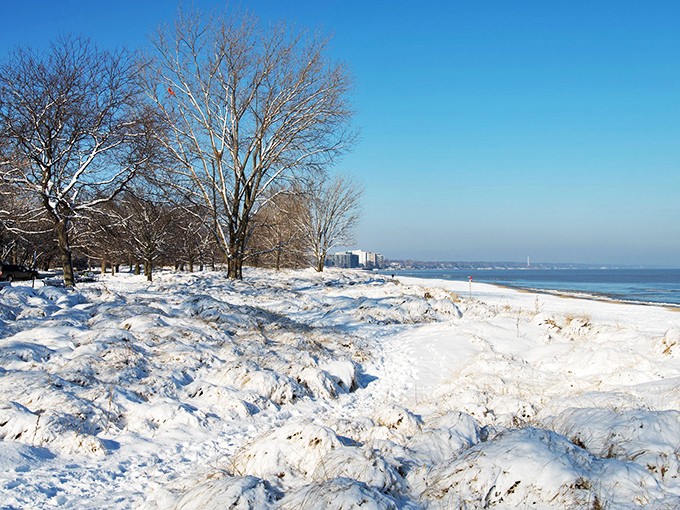 Winter wonderland or beach paradise? At Gillson Park, you don't have to choose! Snow-covered sand gives new meaning to 'white Christmas.'