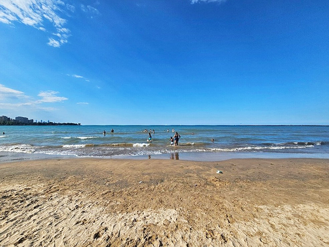 63rd Street Beach: Chicago's sandy secret! Where big city meets beach bum in a delightful urban sandcastle.
