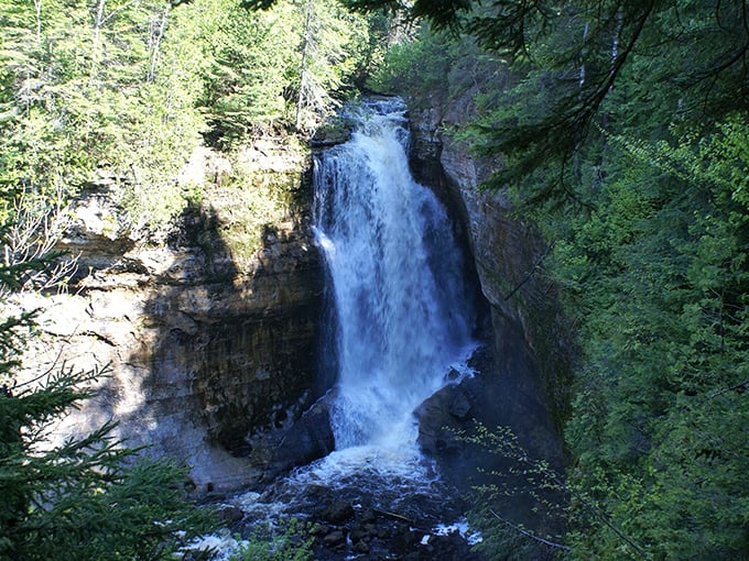 Miners Falls: Where the forest meets its spa day. This 50-foot cascade is like nature's own power shower.