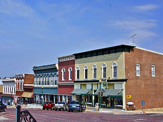 Mount Carroll's Market Street: Where every building is ready for its close-up. It's like stepping into a movie set, but the pie is real.