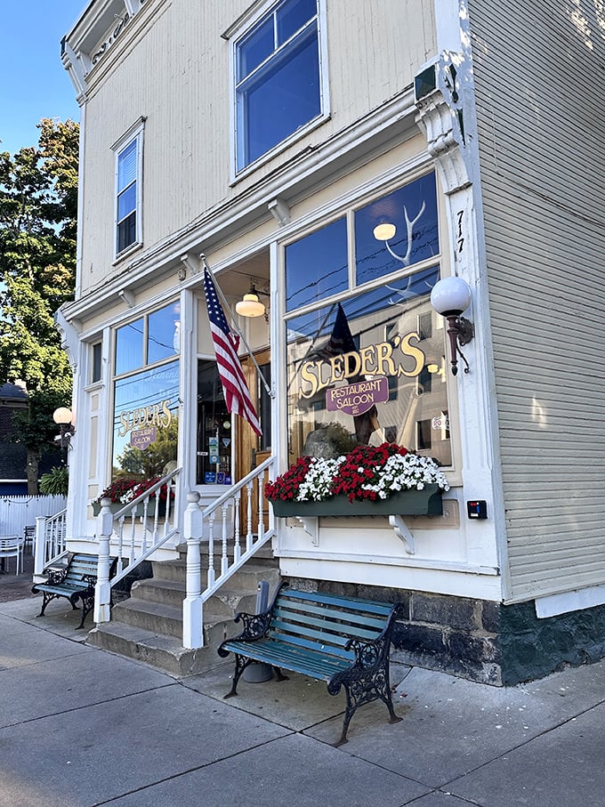Sleder's: Where Norm from "Cheers" would feel at home. Cold brews and warm welcomes since before your great-grandpa's jokes.