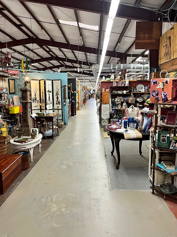 "Red barn, big dreams! This peachy keen antique mall is ripe with vintage finds waiting to be plucked."