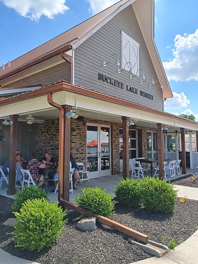 Modern meets cozy at Buckeye Lake. With these views, you'll want to trade your office for a permanent seat on their patio.