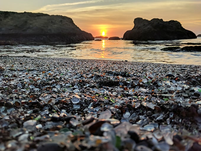 A kaleidoscope at your feet! This sparkling shore is Mother Nature's way of turning lemons into glittering lemonade.