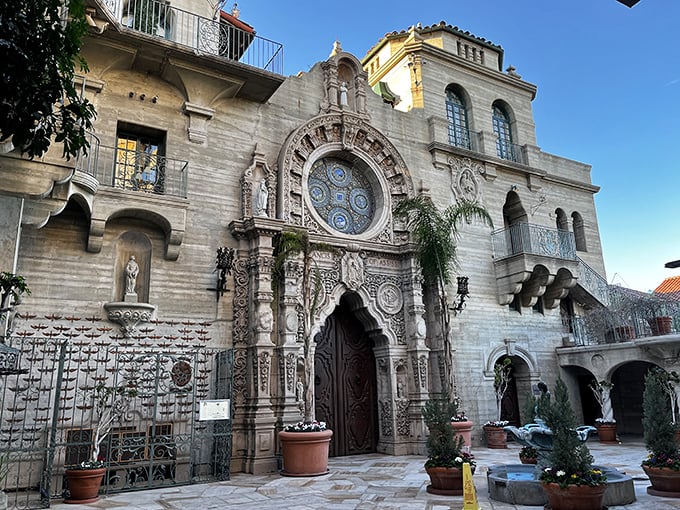 From flying buttresses to hidden gardens, the Mission Inn is a feast for the eyes. Indiana Jones would feel right at home.