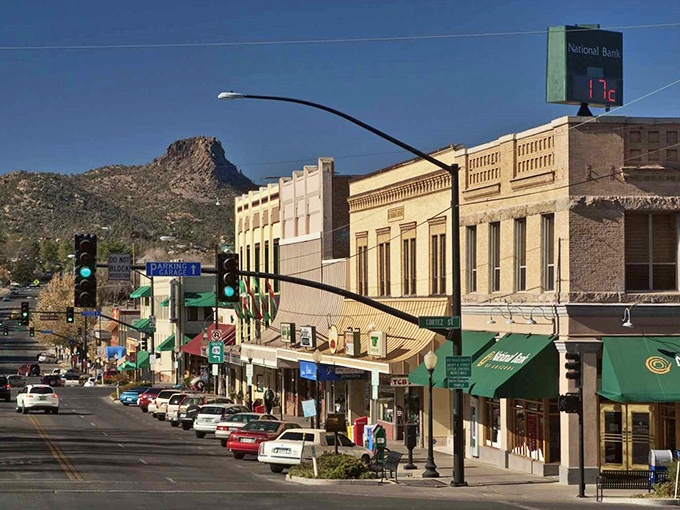 The Courthouse Plaza in Prescott is the heart of the town, surrounded by buildings that have seen more drama than a telenovela.
