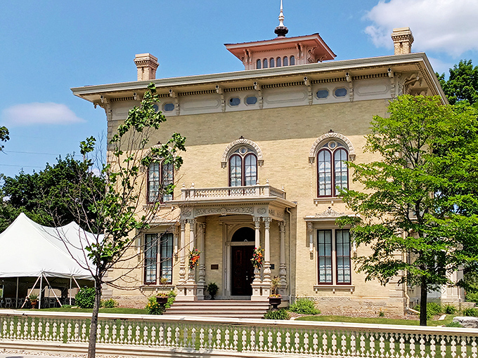 Cream brick, Italian style, and a dash of presidential history. The Tallman House is a slice of pre-Civil War America at its finest.