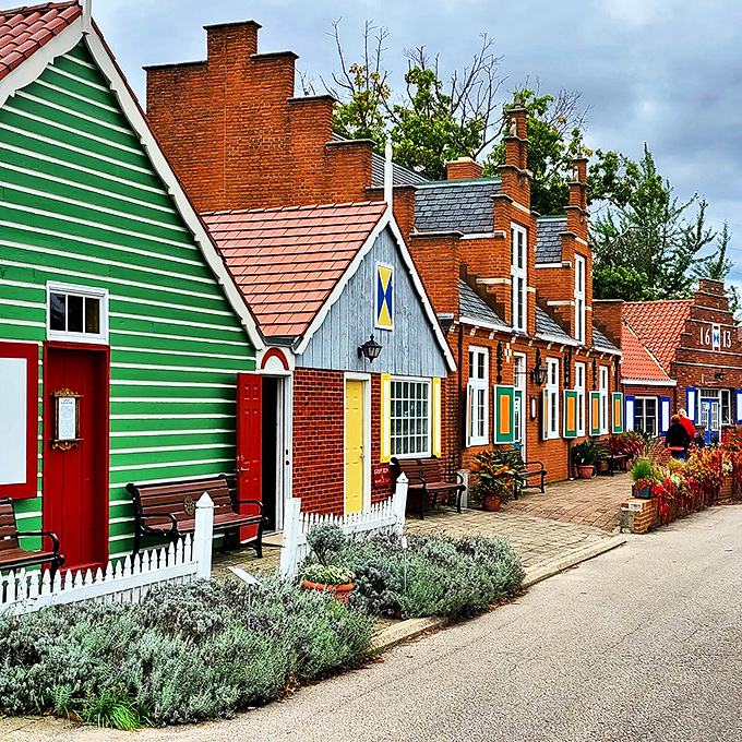 Holland's little slice of... Holland! Windmill Island's colorful cottages are straighter than my Grandma's picture frames.