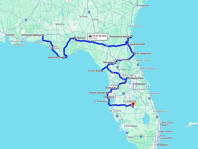 florida-unforgettable-small-towns map