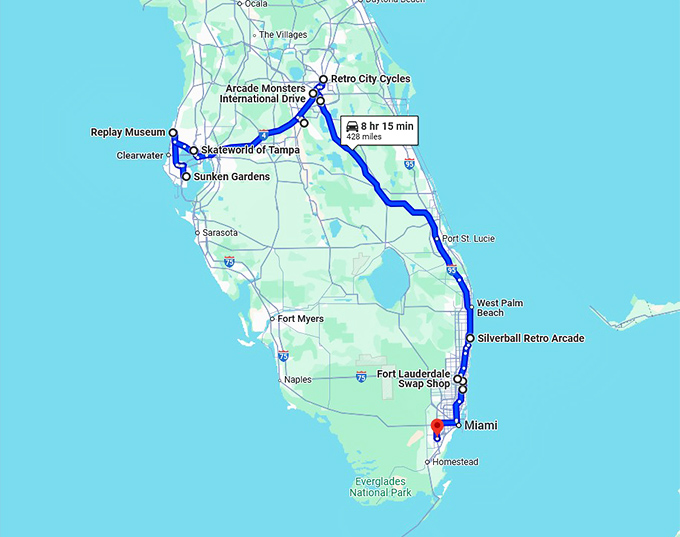 florida-wonderfully-retro-spots map