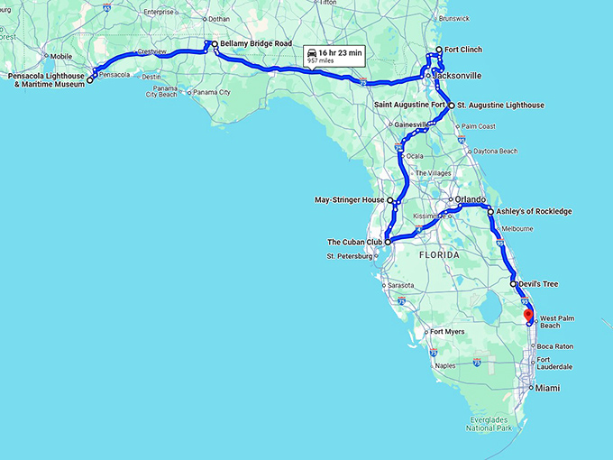 florida-most-eerie-spots map