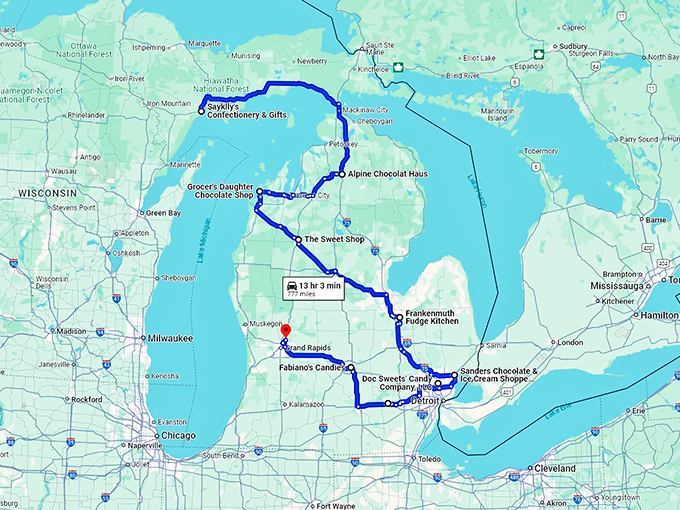 sugary-trip-michigan-stores map