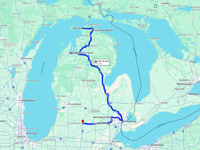 tasty-michigan-historic-restaurants map