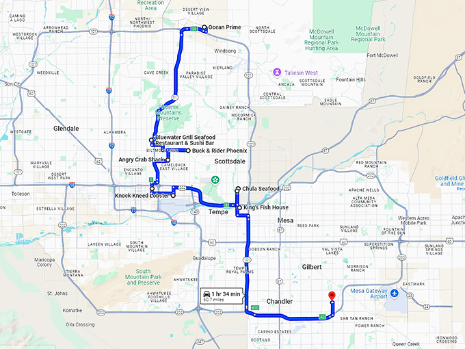 arizona best seafood restaurants map