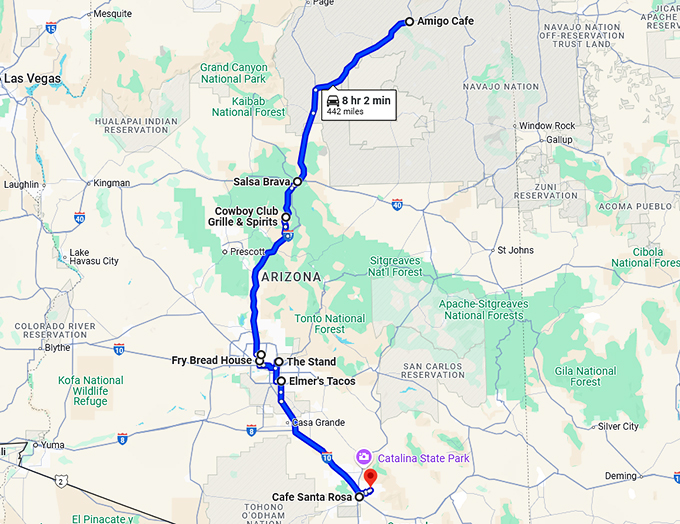 arizona fry bread spots map