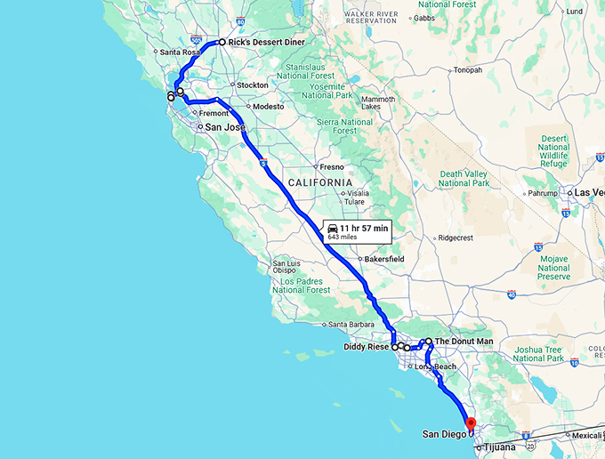 best dessert shops california map