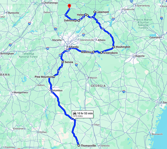 breathtaking towns georgia map