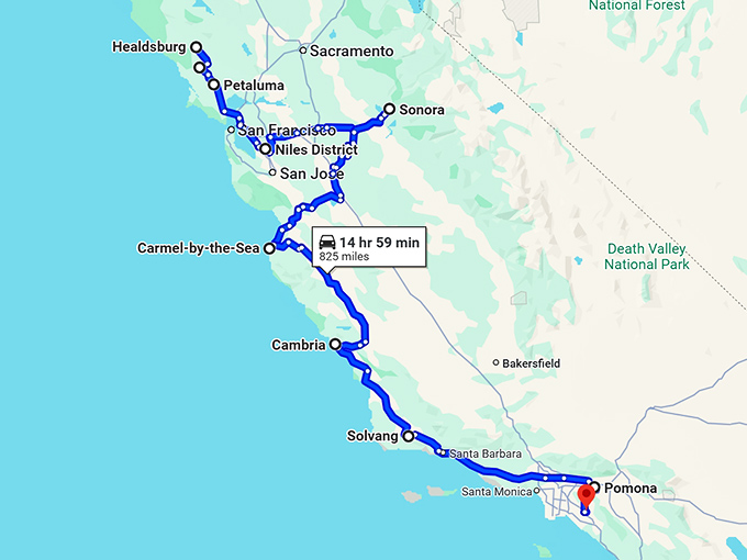 california dreamiest antiquing towns map