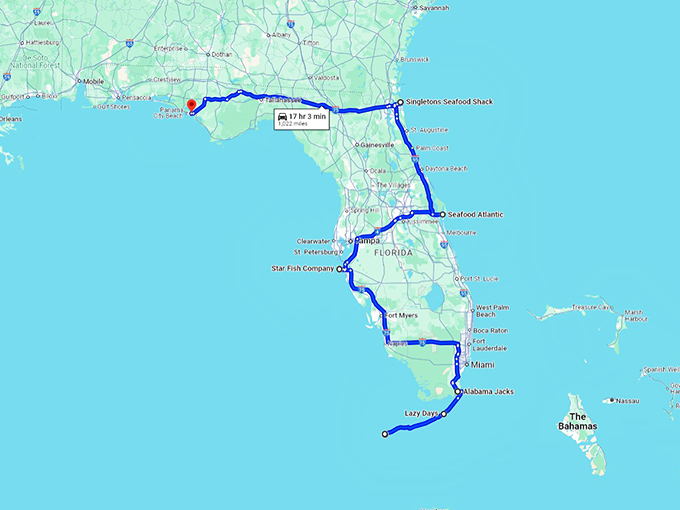 cozy lobster shacks florida map