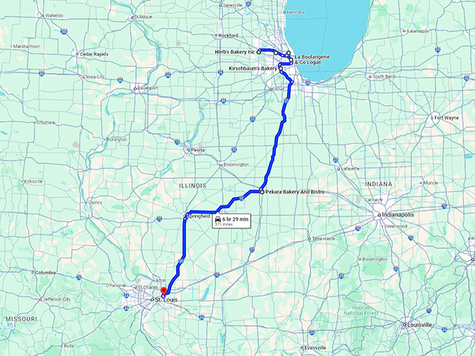 delicious pastry bakeries illinois map