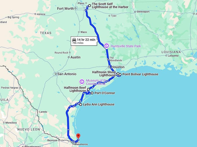 dreamy lighthouses texas map