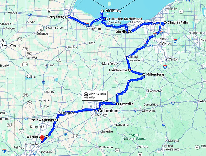 dreamy ohio towns map