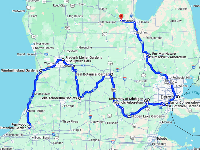 dreamy trip gardens michigan map