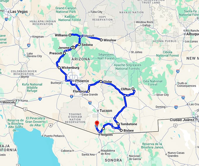 enchanting arizona small towns map